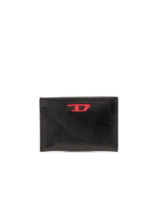 DIESEL Leather Bi-Fold Wallet With D Plaque in Black for Men | Lyst UK
