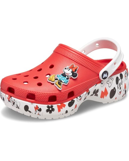 Crocs™ Disney Minnie Mouse Classic Platform Clogs in Red | Lyst UK