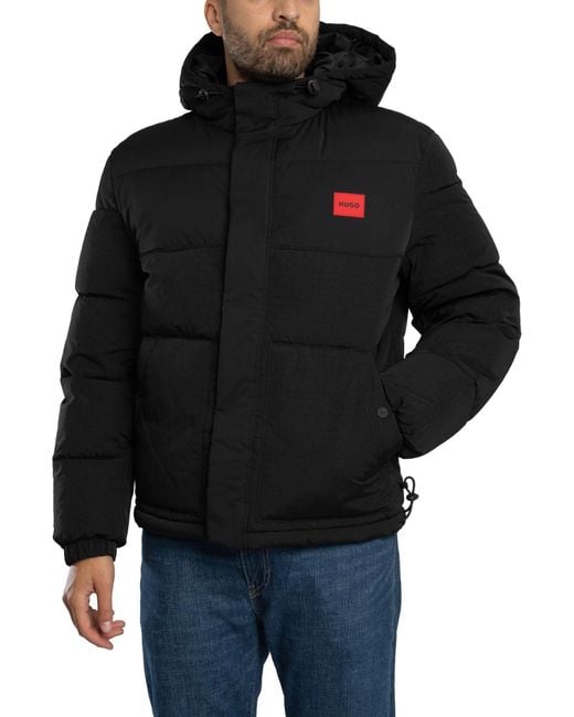 HUGO Baro2541 Puffer Jacket in Black for Men | Lyst UK