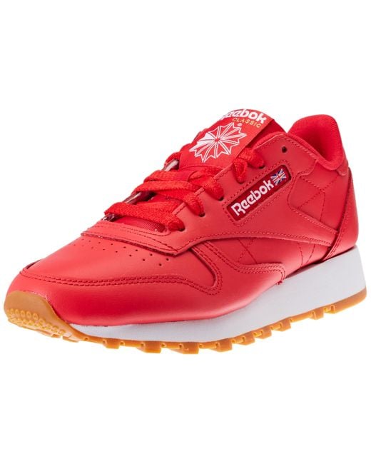 Reebok Classic Leather Sneaker in Red | Lyst UK