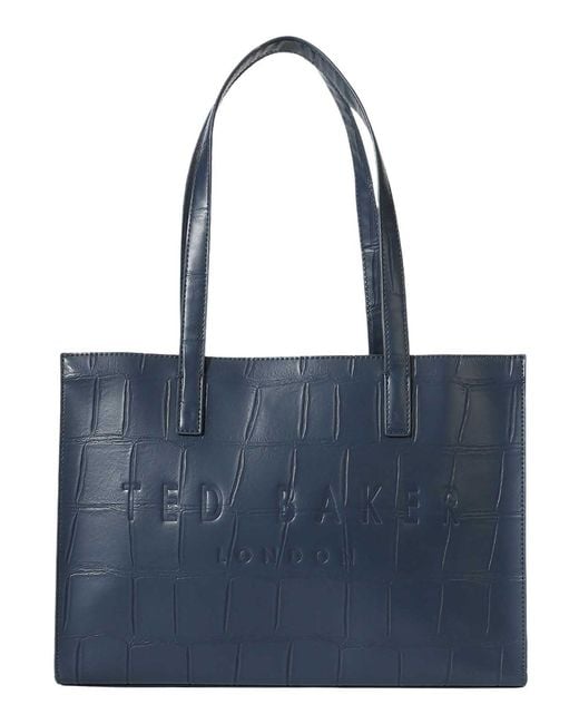 Ted Baker Croccel Croc Effect Icon Bag Navy Dark Blue | Lyst UK
