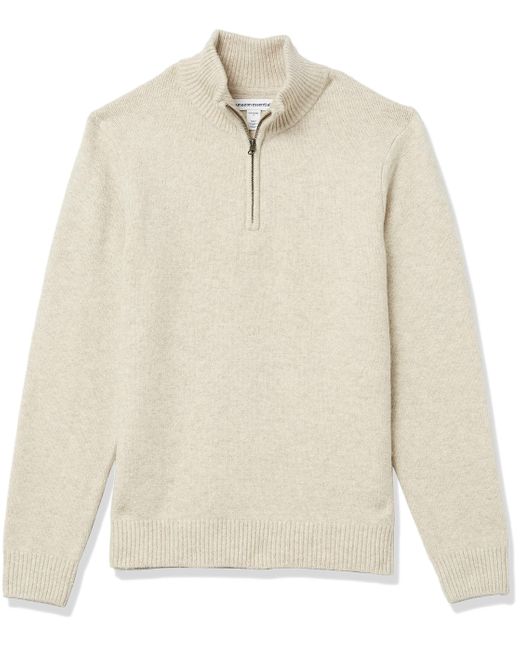 Amazon Essentials Long-sleeve Quarter-zip Jumper in White for Men | Lyst UK