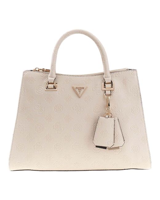 Guess Cresidia Ii Society Satchel Handbag Shoulder Bag Cream White ...