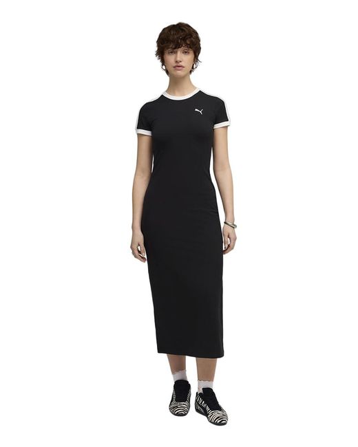 PUMA Wardrobe Essentials Slim Fit Dress in Black | Lyst UK