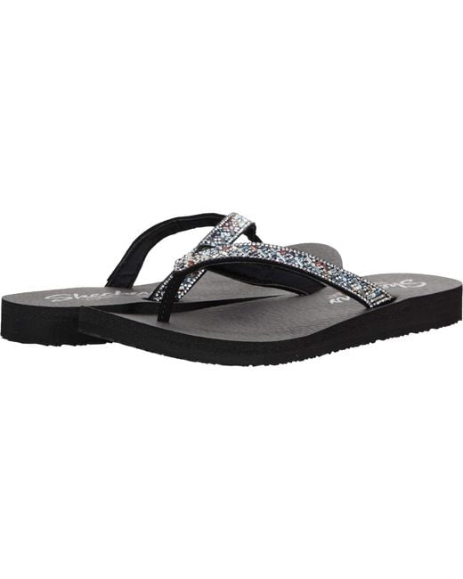 Skechers Cali Meditation-lotus Bae Flip-flop in Black | Lyst