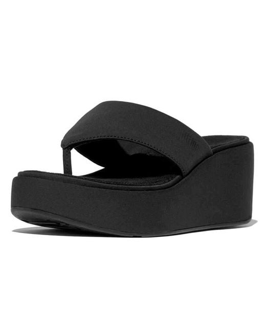 Fitflop Platfforms Wedge Toe-post Sandals in Black | Lyst UK