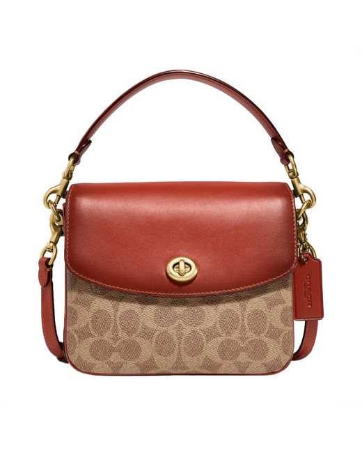 COACH Coated Canvas Signature Cassie Crossbody 19 in Red | Lyst