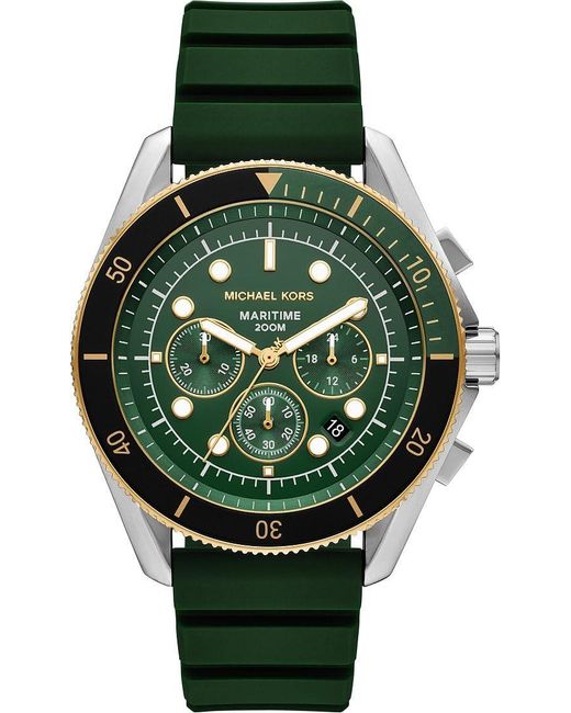 Michael Kors Maritime Mk9214 Mk9214 Chronograph Watch Trendy in Green ...