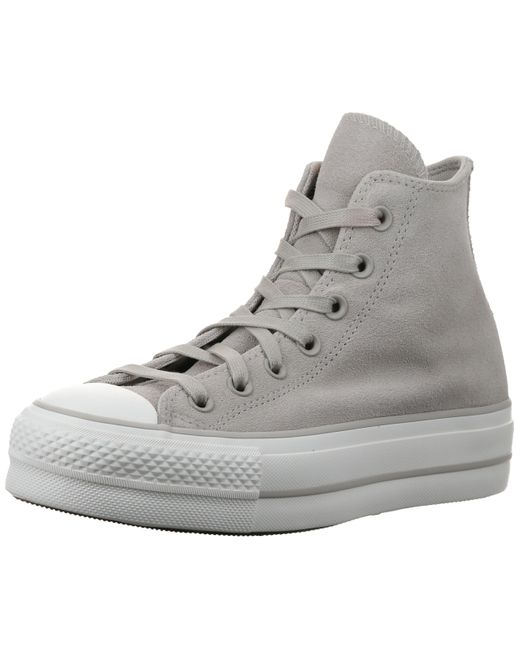 Converse Chuck Taylor All Star Lift Lace Up Shoes in Grey | Lyst UK