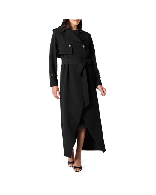 The Drop 's Stretch Limo Convertible Maxi Trench Coat in Black | Lyst