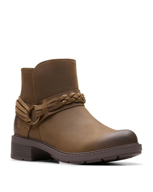 Clarks Hearth Kaylie Ankle Boot in Brown | Lyst