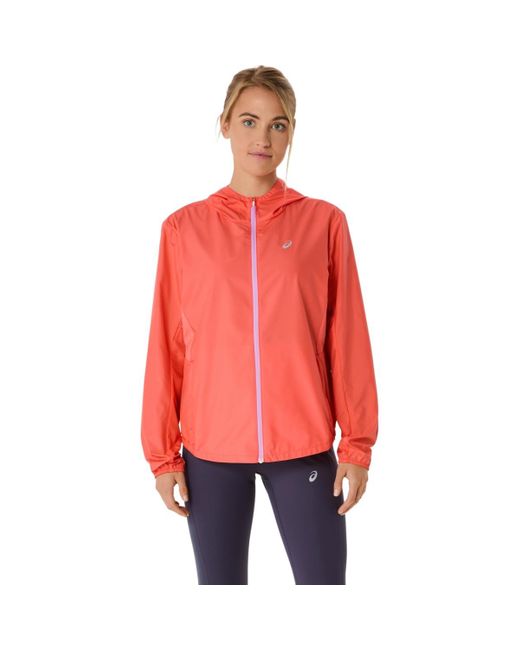 Asics Silver Jacket Running Apparel in Red | Lyst UK