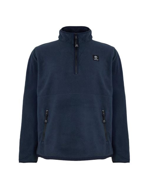 Timberland Blue Fleece Sweatshirt 1/4 Zip Polar Fleece for Men | Lyst UK