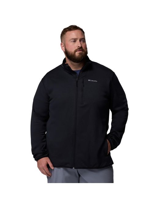 Columbia Essential Hike Grid Fleece Full Zip Jacket in Black for Men ...