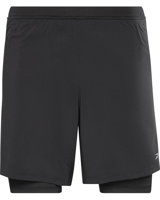 Reebok 2-in-1 Running Shorts in Black for Men | Lyst UK