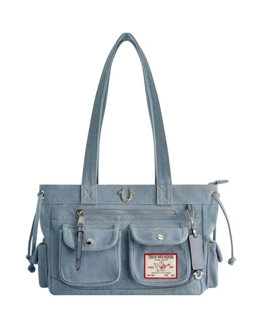 True Religion Tote Bag in Blue | Lyst