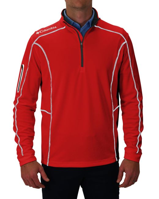 Columbia Omni-wick Shotgun 1/4 Zip Quarter in Red for Men | Lyst UK
