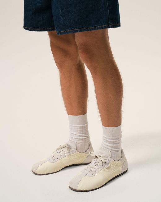 Ami Paris Nylon Soft Sneakers in Natural | Lyst UK