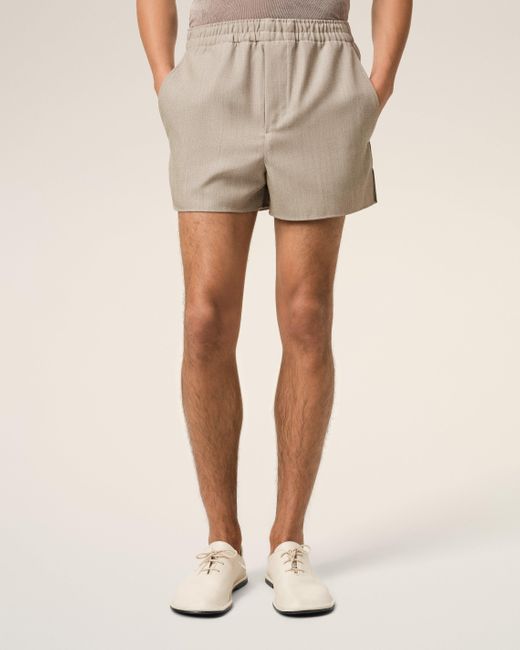 Ami Paris Leather One Cut Shoes in Natural | Lyst