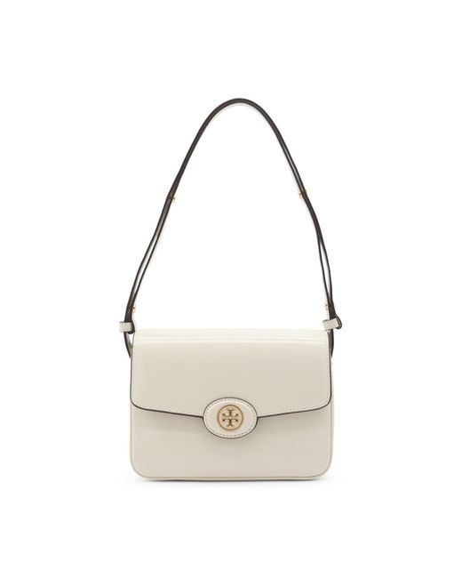 Tory Burch Butter Leather Shoulder Bag in White | Lyst