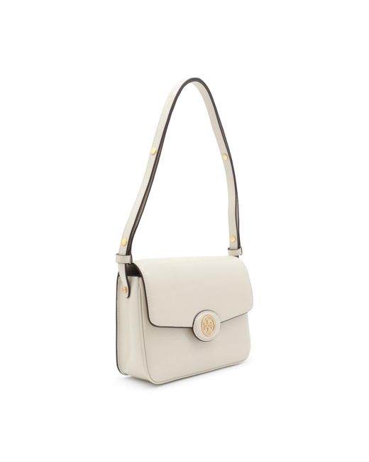 Tory Burch Butter Leather Shoulder Bag in White | Lyst
