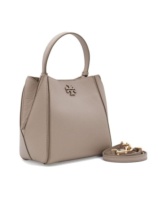 Tory Burch Leather Satchel in Gray | Lyst