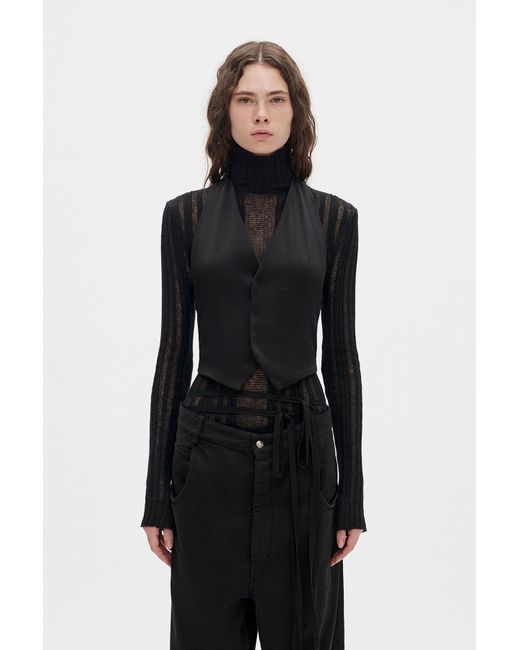 Ann Demeulemeester Mary Micro Waistcoat in Black | Lyst UK