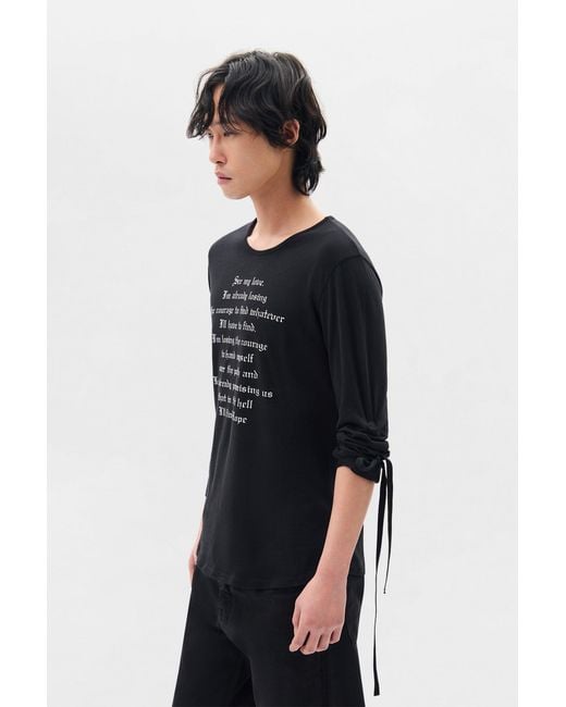 Ann Demeulemeester Alver Long Sleeve Fitted T-Shirt in Black for Men | Lyst