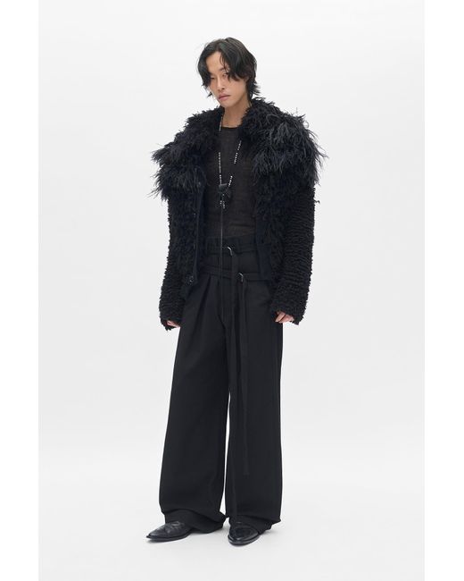 Ann Demeulemeester Brando Wrinkled Cropped Long Sleeve Top in Blue for ...