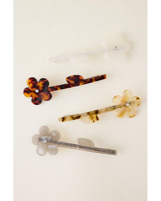 Anthropologie Flower Barrette Hair Clips, Set Of 4 in Natural | Lyst UK
