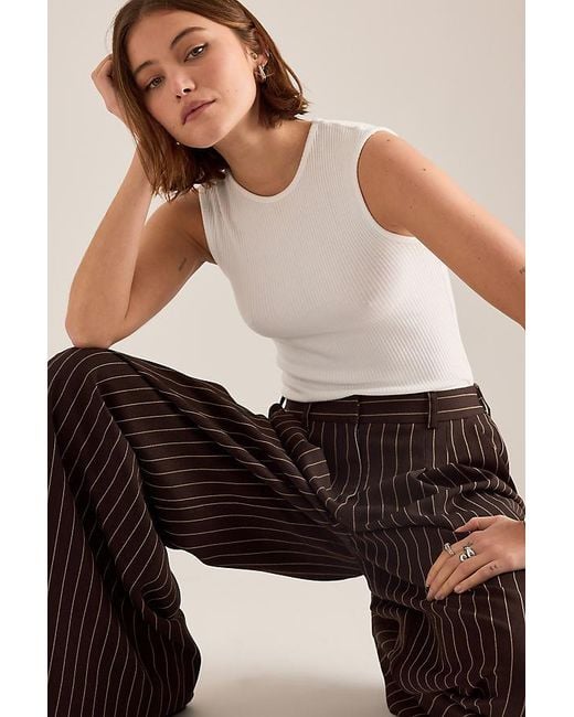 Maeve The Avery Pleated Trousers By Pinstripe Edition | Lyst UK