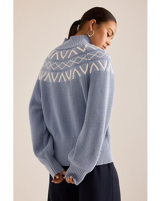 Varley Marcie Fairisle Turtleneck Jumper in Blue | Lyst UK