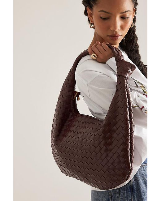 Melie Bianco The Brigitte Woven Faux-Leather Satchel Bag By Oversized ...