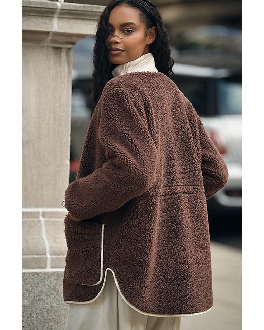 Varley Angelina Sherpa Fleece Coat in Black | Lyst UK