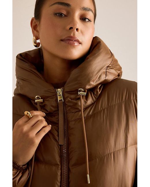 Varley Madelina Lightweight Down Jacket in Brown | Lyst UK