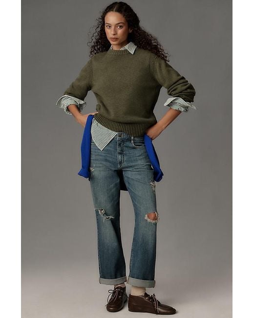 Pilcro Baggy Boyfriend Mid-Rise Relaxed Jeans in Grey | Lyst UK