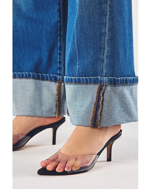 Maeve Pvc Pointed-Toe Mule Heels in Blue | Lyst UK