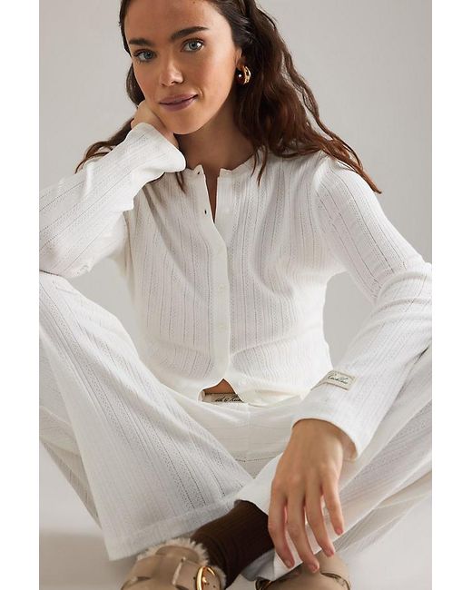 4th & Reckless Zoella Pointelle Trousers in White | Lyst UK