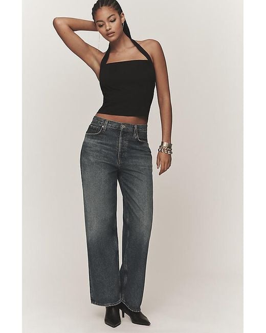 Maeve Structured Halter Top in Black | Lyst UK