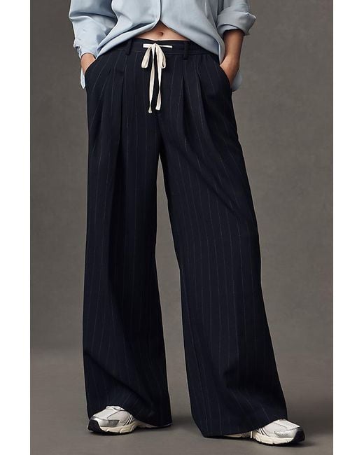 Maeve The Avery Pleated Trousers By Tie-Front Edition in Grey | Lyst UK