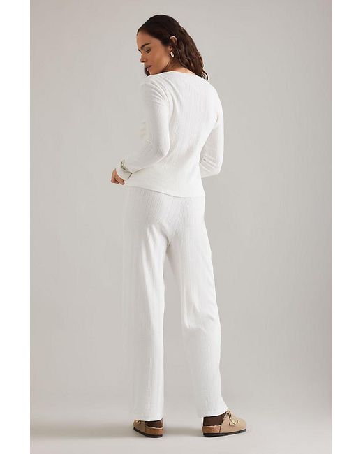 4th & Reckless Zoella Pointelle Trousers in White | Lyst UK