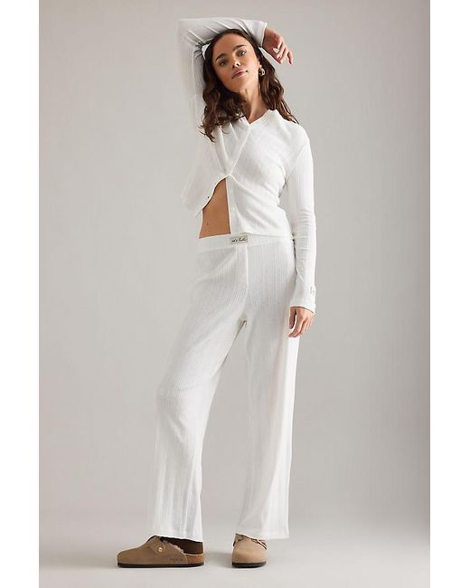 4th & Reckless Zoella Pointelle Trousers in White | Lyst UK