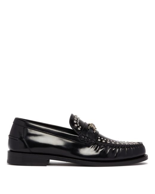 Versace Medusa 95 Studded Loafers in Black for Men | Lyst UK