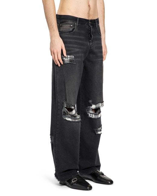 Amiri Flannel Repair Baggy Jeans in Black for Men | Lyst UK