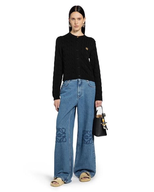 Loewe Anagram Baggy Jeans in Blue | Lyst UK