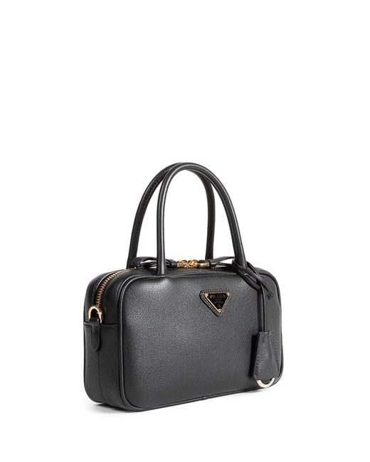 Prada Leather Handbag in Black | Lyst UK