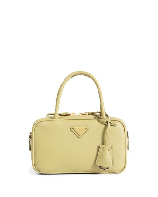 Prada Leather Handbag in Metallic | Lyst UK