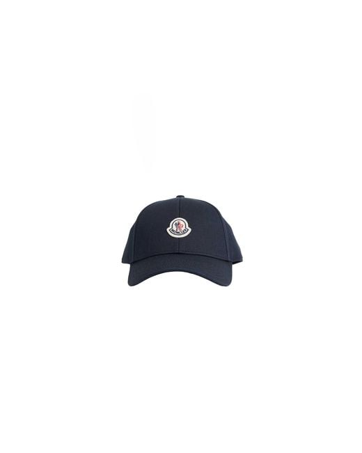 Moncler Cotton Gabardine Baseball Cap in Blue for Men | Lyst UK