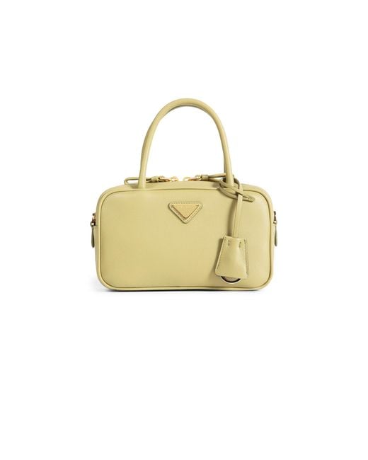 Prada Leather Handbag in Metallic | Lyst UK