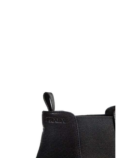 Prada Leather Chelsea Boots in Black for Men | Lyst UK